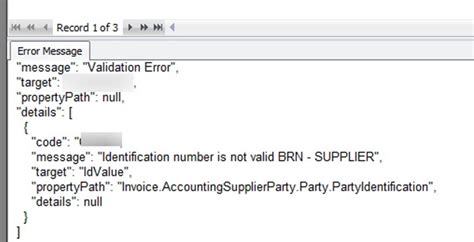 Accounting 22 E Invoice Validation Error Identification Number Is