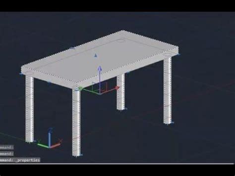 D Table AutoCAD Basic Table Autocad Study Table