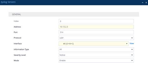 Configuring Syslog Server On Device