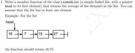 Solved 1 Write A Member Function Of The Class LinkedList A Chegg