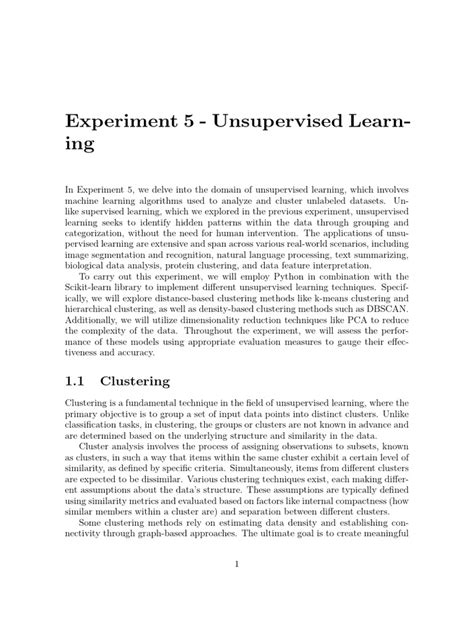 exp5 unsupervised learning pdf cluster analysis statistical