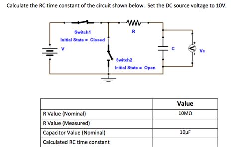 Solved Calculate The RC Time Constant Of The Circuit Shown Chegg