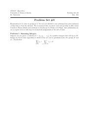 Algorithms Homework Solutions Problem Set Course Hero