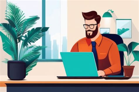 Focused Businessman Excels At Remote Work Powering Through Tasks
