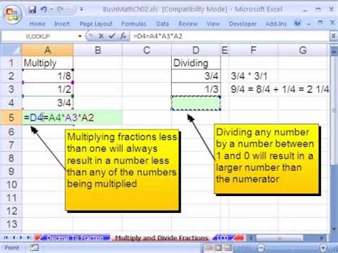 How To Add Subtract Multiply And Divide Fractions In Excel