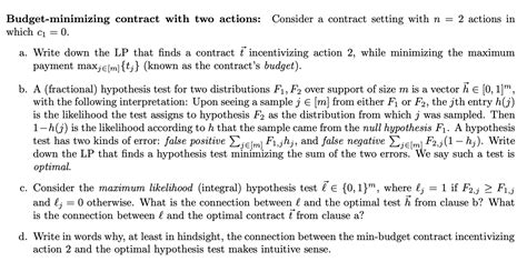 Solved Computer Science And Game Theory Budget Minimizing Chegg