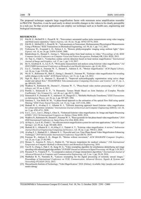 Developed Approach For Phase Based Eulerian Video Magnification Pdf