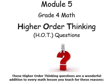 Grade Math Module Higher Order Thinking HOT Questions Writing Prompts Teaching Resources