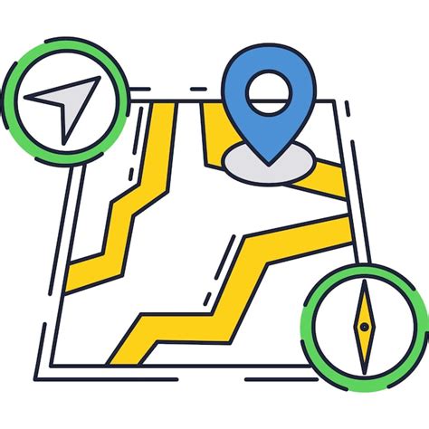 Premium Vector Navigation Icon Vector Gps Map With Road Pin