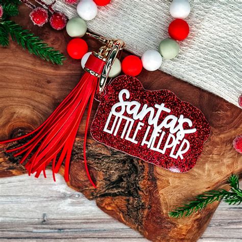 Santas Little Helper Layered Keychain Glowforge Shop