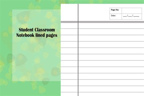 Student Classroom Notebook Lined Pages Graphic By Designsbyshorty