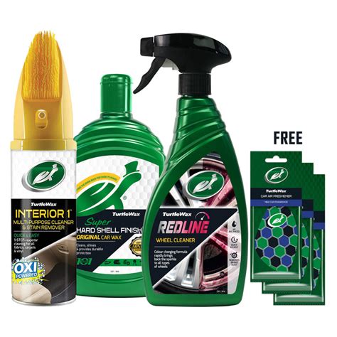 Turtle Wax Ultimate Car Care Bundle Interior 1 Cleaner Hard Shell Wax
