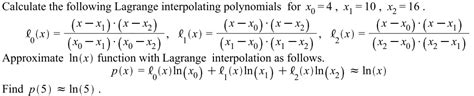 Solved Calculate The Following Lagrange Interpolating