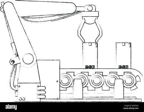 Factory Robot Arm With Conveyor Stock Vector Image And Art Alamy