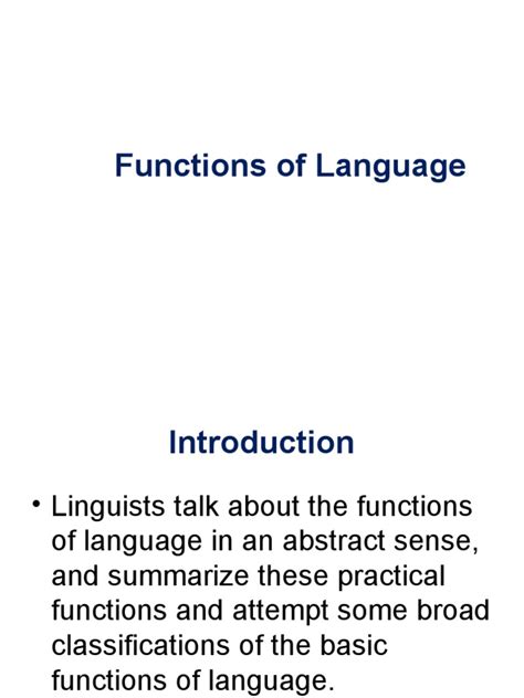 Functions Of Language Pdf