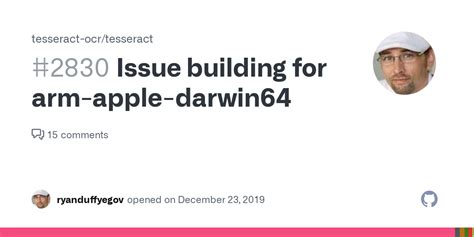 Issue Building For Arm Apple Darwin64 · Issue 2830 · Tesseract Ocr Tesseract · Github