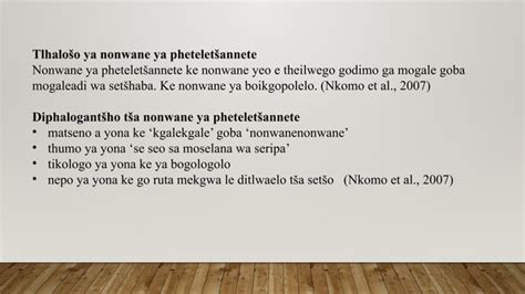 Tswalo Ya Tsatsi Aft 220pegononwane Ya Pheteletsannete Pptx