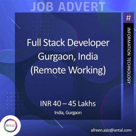 Sunita Mehrolia On Linkedin Job Full Stack Developer Gurgaon Indiaremote Working