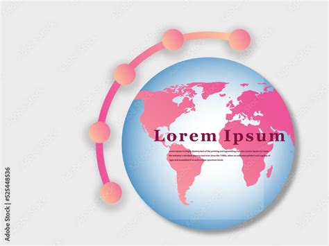 Infographic With A Globe Or World Map With Points To Add Text Stock Vector Adobe Stock