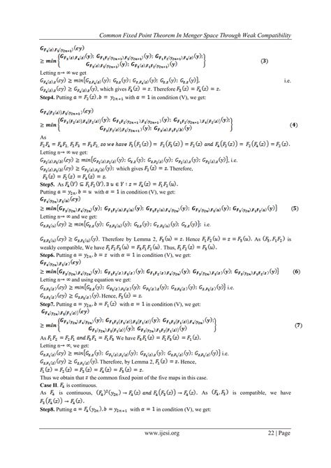 Common Fixed Point Theorem In Menger Space Through Weak Compatibility Pdf