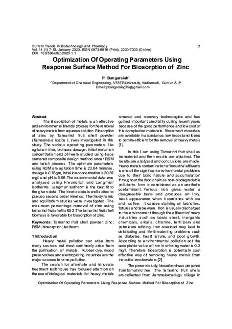 Pdf Optimization Of Operating Parameters Using Response Surface Methodology For Preparation Of