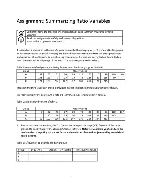 Unit 10 Assignment Without Answers Pm Pdf Quartile Statistical Theory