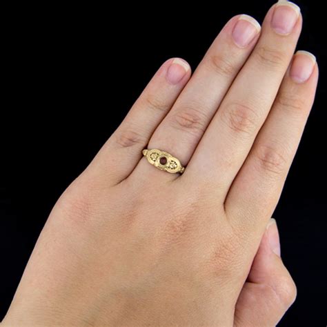 Vintage Style Ring Setting 14k Yellow Gold Art Deco Floral Filigree Engraving