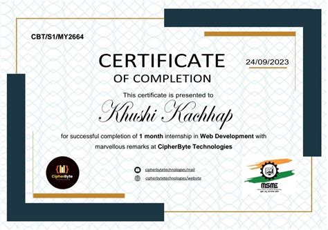 Khushi Kachhap On Linkedin Cipherbyte Webdevelopment Internship