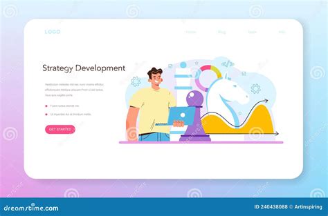 System Analyst Web Banner Or Landing Page It Technologies Stock Vector