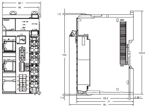 NX ECC NX Series EtherCAT Coupler Unit Dimensions OMRON Industrial Automation