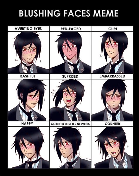 Blushing Faces Meme Sebastian By Claudiakat On Deviantart