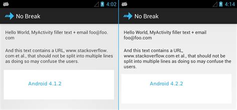 Android Stopping Text From Splitting To Multiple Lines On The Periods In Web Addresses Stack