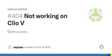 Not Working On Clio V · Issue 404 · Cedricpddt4all · Github