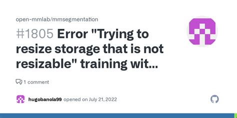 error trying to resize storage that is not resizable training with