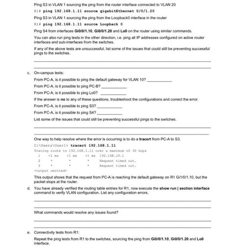 Switch Port Assignment Specificationsaddressing Table