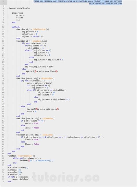 Colas MatLab Operaciones Basicas De Una Cola Tutorias Co