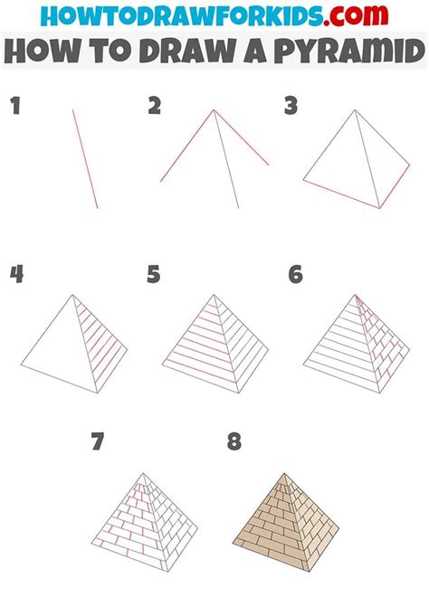 How To Draw A Pyramid Step By Step Pyramids Easy Doodles Drawings Drawings