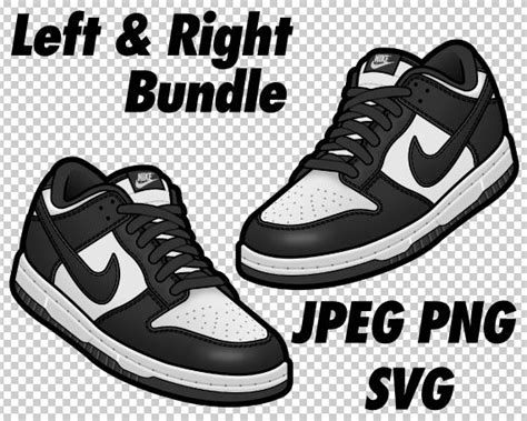 Nike Dunk Low Panda Sneaker Art Bundle