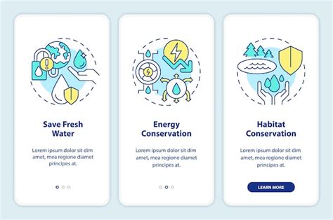 Premium Vector Water Conservation Aims Onboarding Mobile App Screen