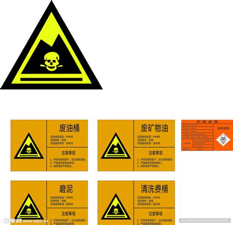 危险废物标识设计图 图片素材 其他 设计图库 昵图网