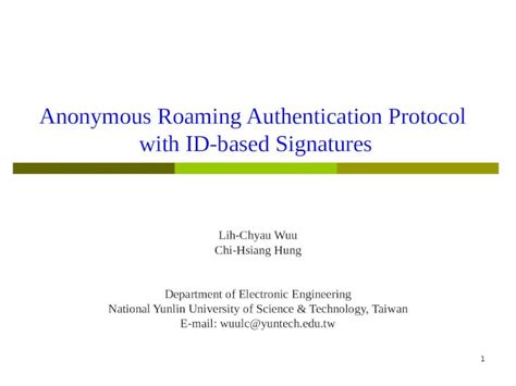 ppt anonymous roaming authentication protocol with id based