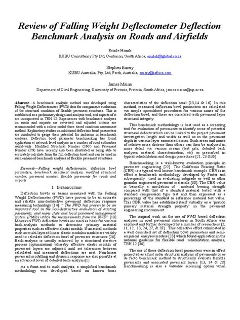 Review Of Fwd Deflection Benchmark Analysis On Roads And Runways Capsa