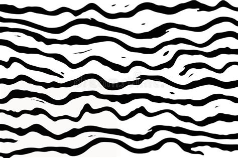 Abstract Black Fluid Wave Patterns On A White Background Creating A Sense Of Motion Stock