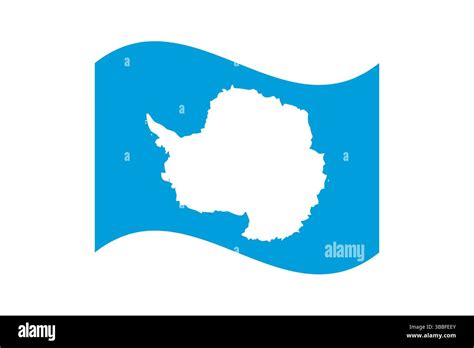 Flag Of Antarctica Antarctica Wavy Flag Digital Vector Illustration Fluttering Flag Stock