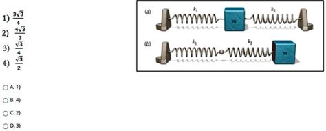 Solved Two Springs With Constants K1 And K2 Are Placed In Parallel