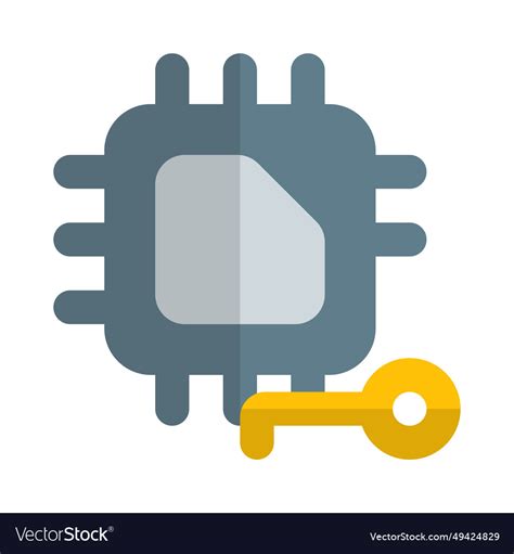 Microchip With Lock Feature For Encryption Vector Image