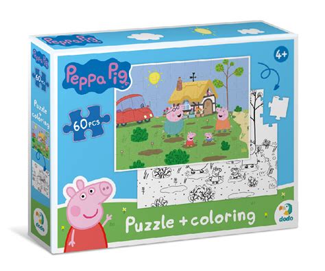 Пъзел за деца 2в1 за редене и оцветяване 60 елемента Dodo Пепа Пиг
