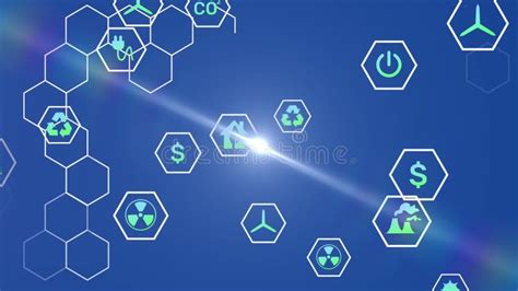 Animation Of Light Spot Over Multiple Digital Icons And Hexagonal Shapes Against Blue Background