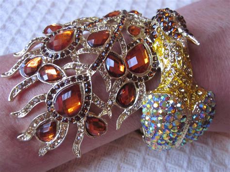 Vintage Peacock Runway Bracelet Stunning