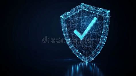 Abstract Digital Shield Protection Checkmark Concept Network Security Data Safety Technology